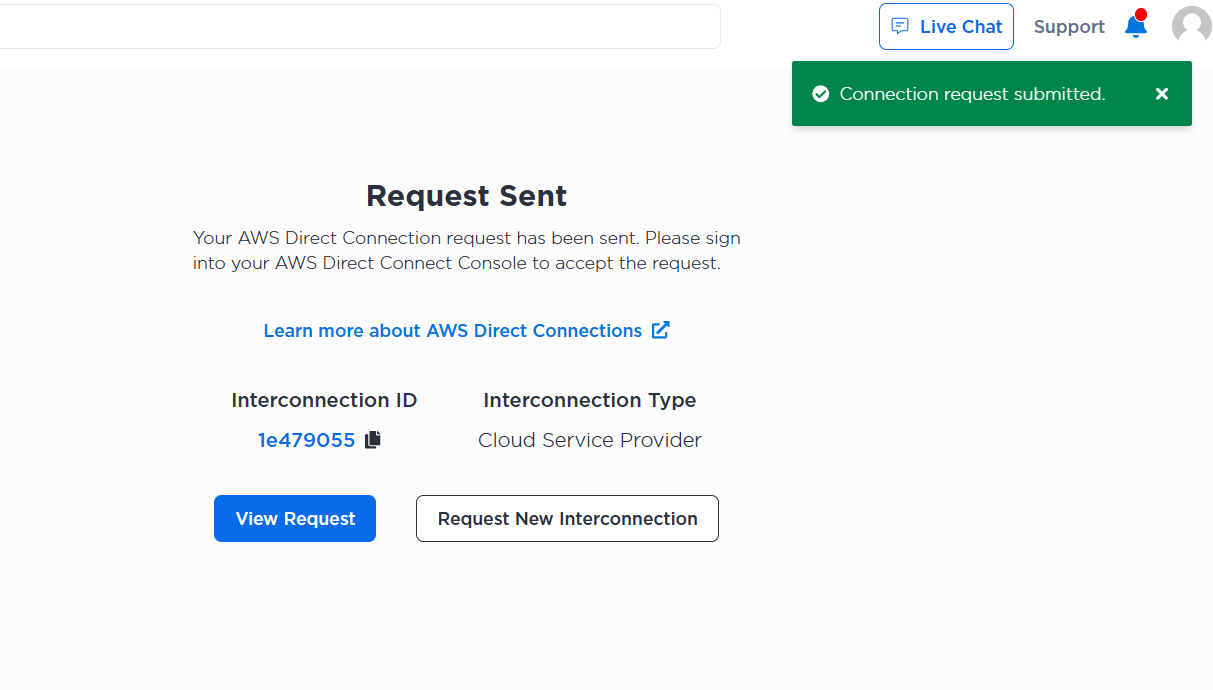 Connecting to AWS Direct Connect | Equinix Product Documentation